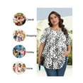 Fantaslook Trendy Women's Plus Size Floral Blouses, Short Sleeve Tunic ...
