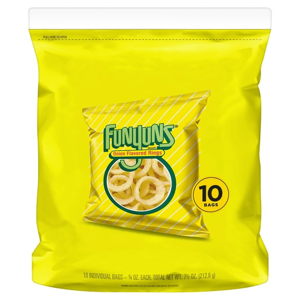 Funyuns Onion Flavored Rings, 0.75 oz Bags, 10 Count - Walmart.com
