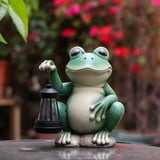 ABWL Solar Powered Big Mouth Frog Garden Statues, Whimsical Lantern ...