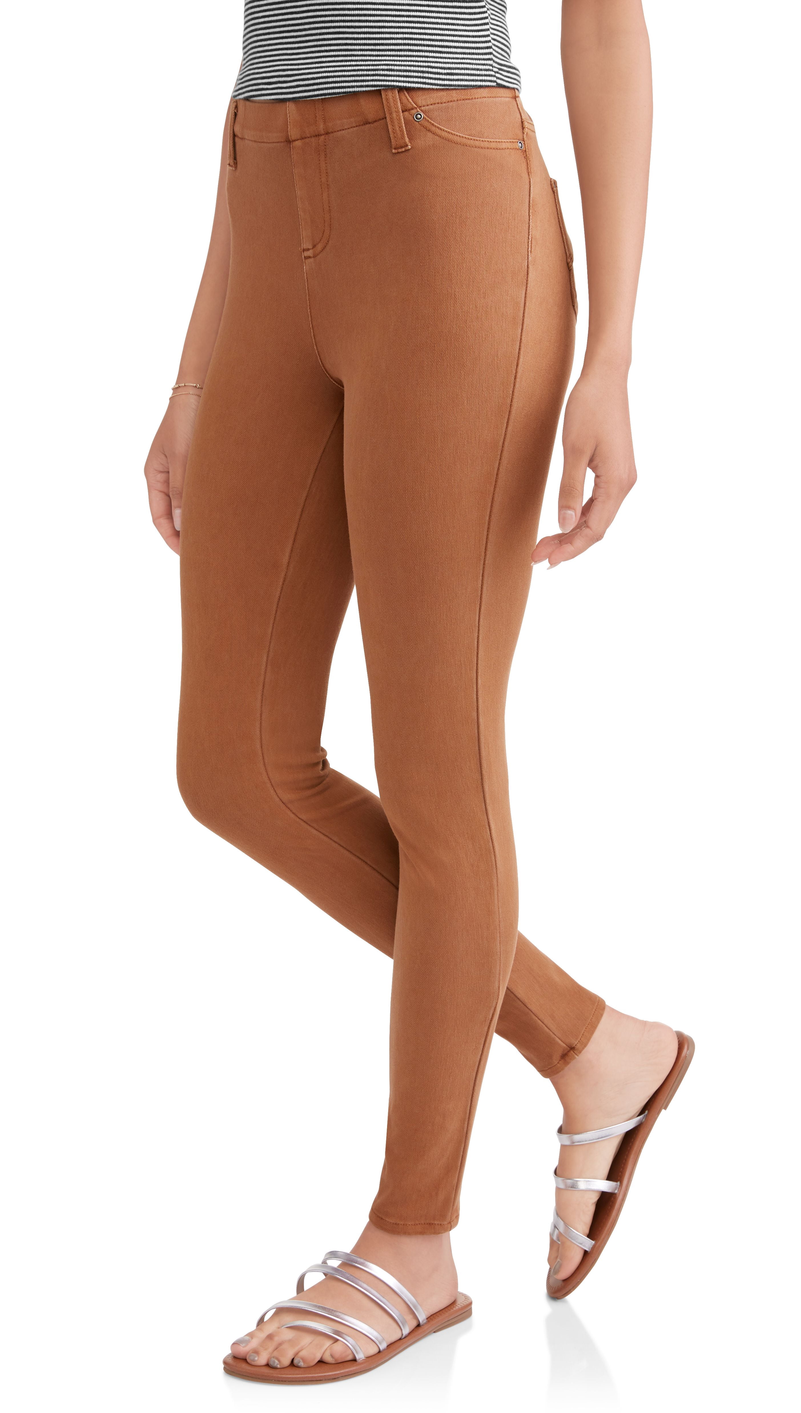 Time and Tru Women's Full Length Soft Knit Color Jeggings - Walmart.com