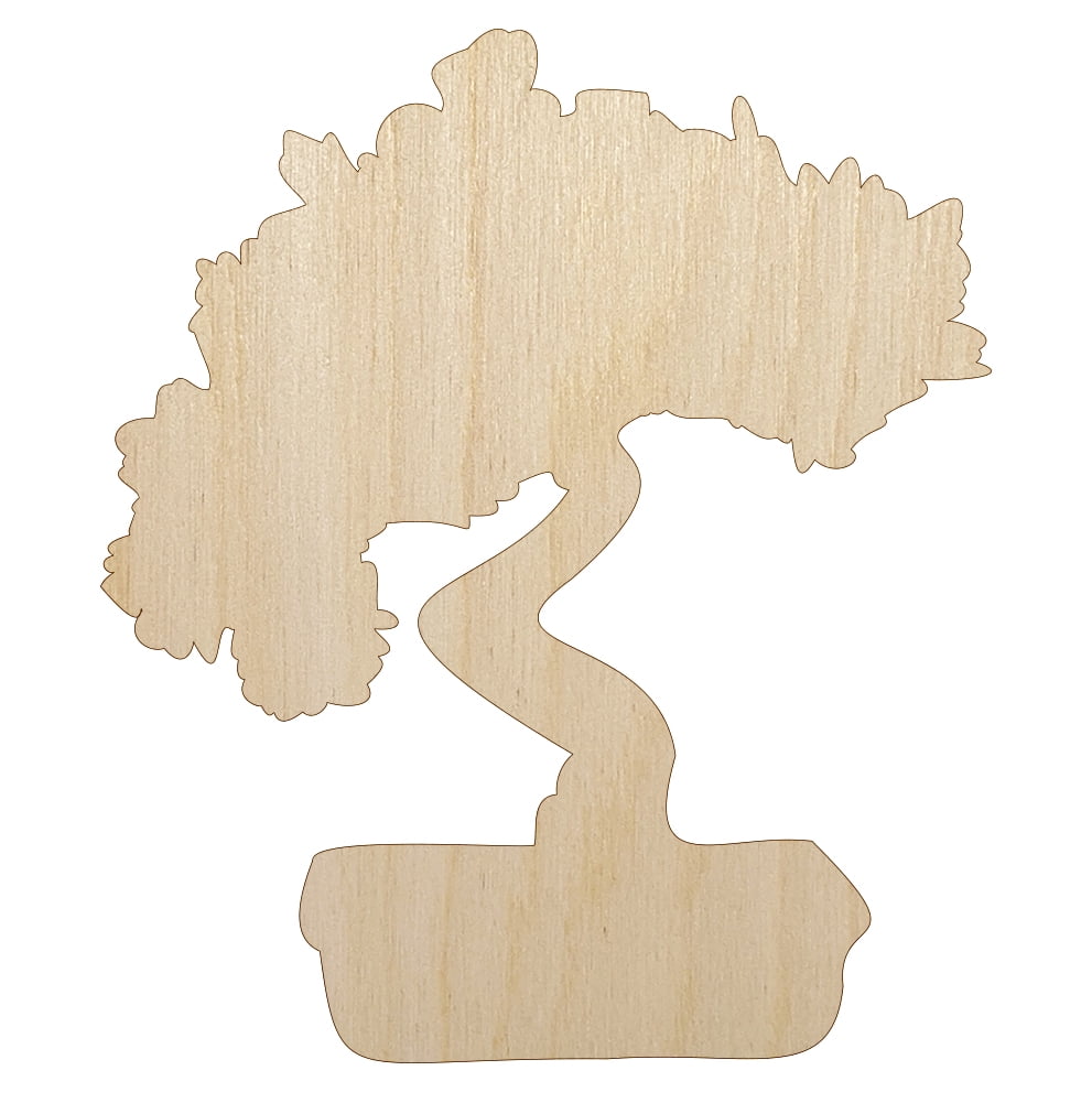 Bonsai Tree Solid Wood Shape Unfinished Piece Cutout Craft DIY Projects ...