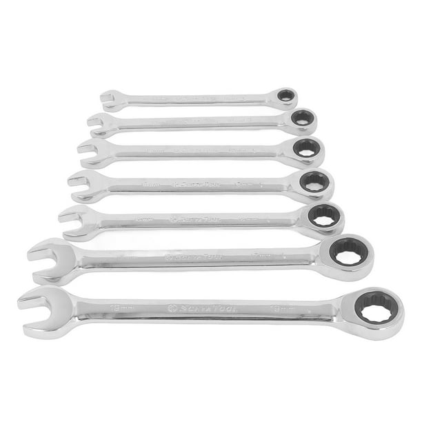 CRV Ratchet Wrenches, High Hardness Opening 7Pcs 72 Teeth Ratchet ...