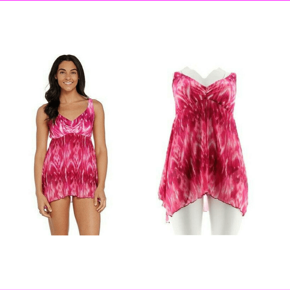 Ocean Dream Signature Native Batik Swim Dress Fuchsia 12 - Walmart.com