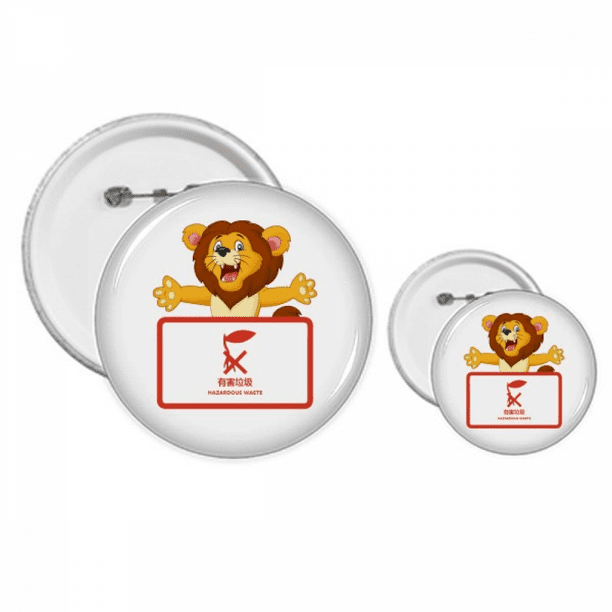 Waste Classification Disposal Harmful Waste Animals Pins Badge Button ...