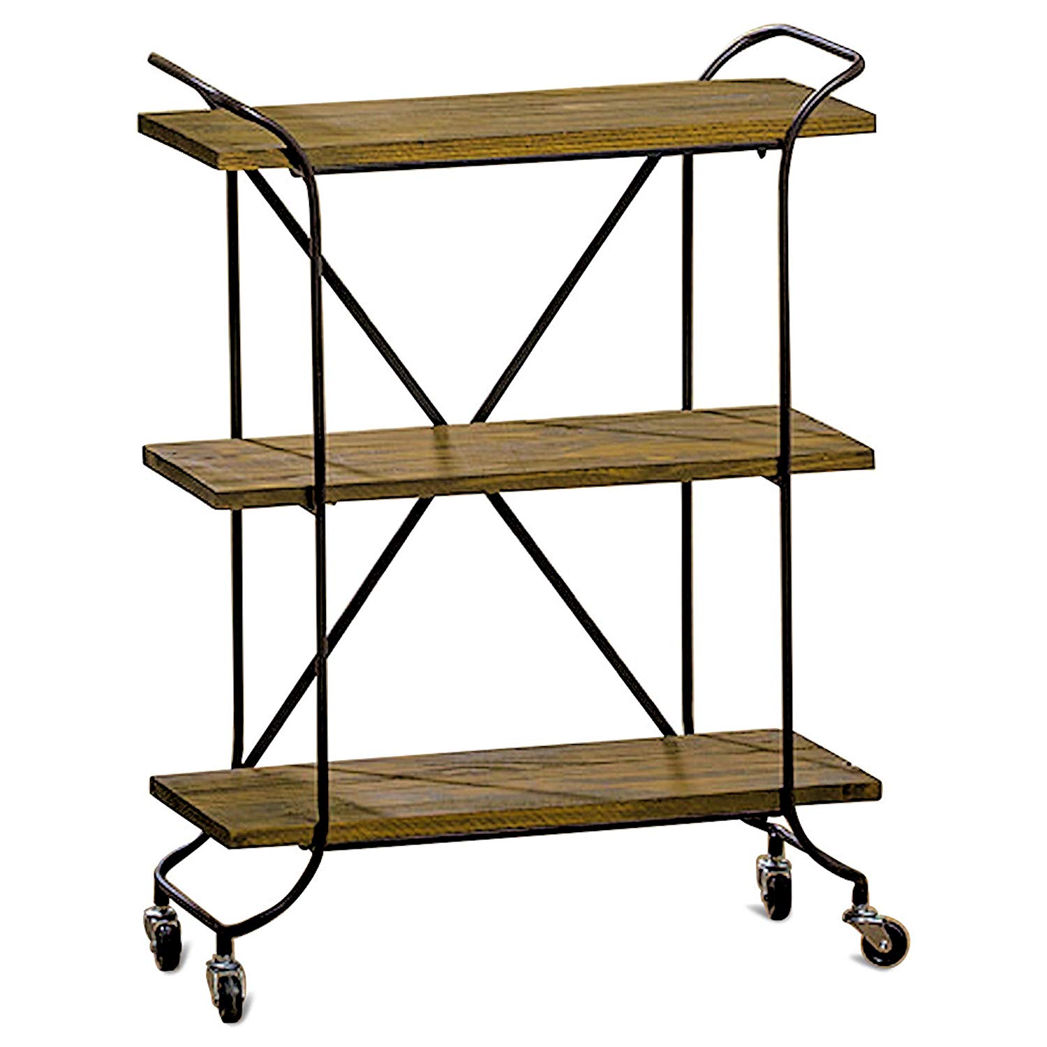 Stockbridge Rolling Rack with 3 Shelves, Etagere, Wheels, Black Metal ...