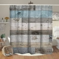 Numjaw Rustic Shower Curtain,Blue Fabric Shower Curtain for Bathroom ...