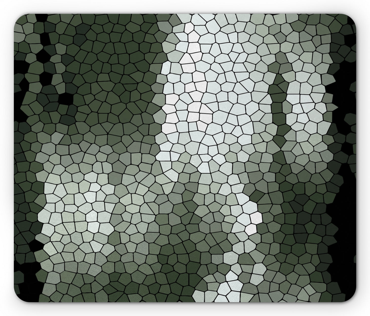 Abstract Mouse Pad, Mosaic Pattern Green and White Tones Geometric ...