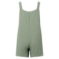 Rove Studio Women’s Knot Strap Button Front Short Overall Romper, Loose ...