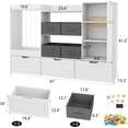 61" W Kids Toy Storage Organizer with Stuffed Animal Storage, 3 Movable ...