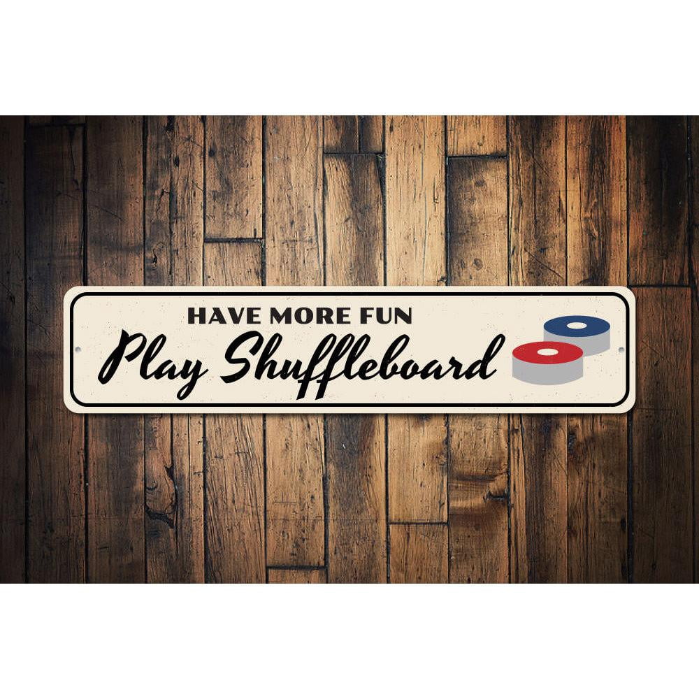 Fun Shuffleboard Novelty Decor, Metal Wall Sign - 4x18 Inches - Walmart.com