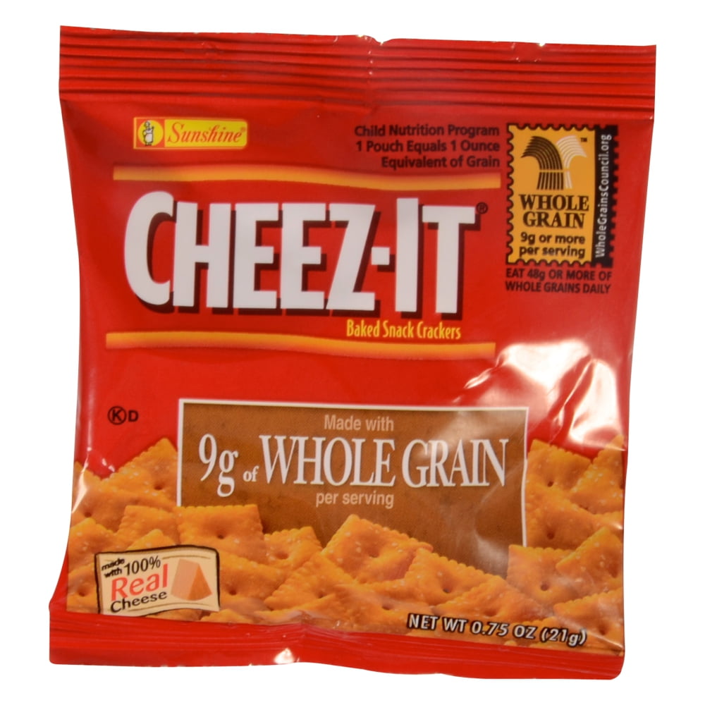 Cheez-It Crackers Whole Grain Single Serve .75 Ounces Case of 175 ...