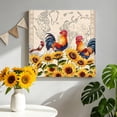 Chicken Canvas Wall Art for Living Room, Sunflower Map Poster Print ...