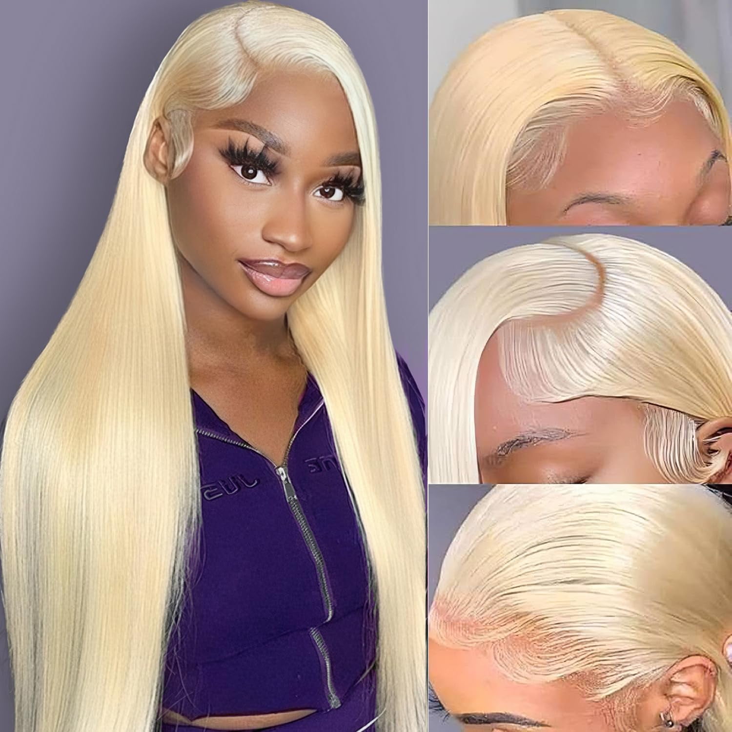 Click here for Letmieo 26 Inch 613 Lace Front Wig Human Hair Blon... prices
