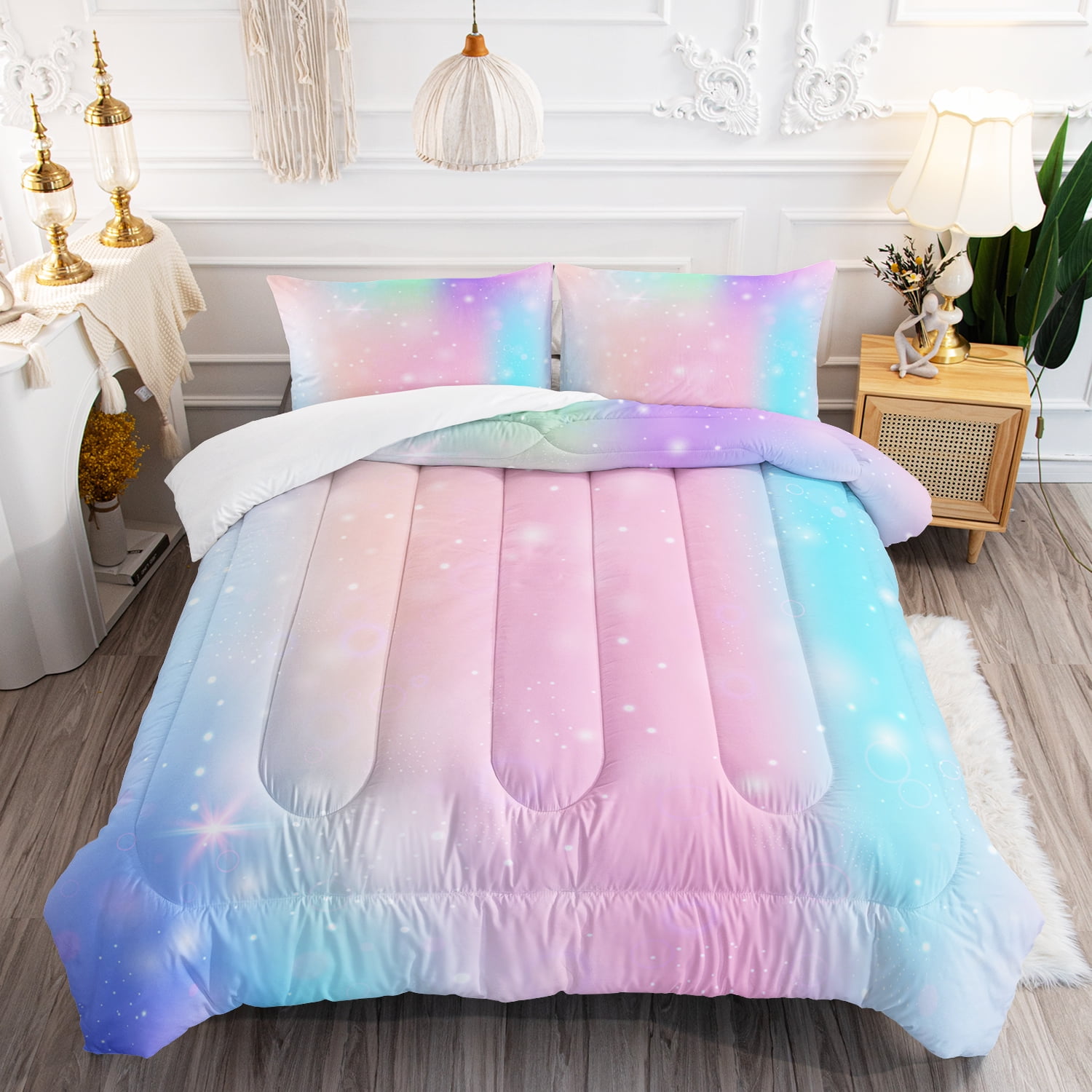 Hosima 3-Piece 3D Digital Comforter With Pattern Composed Of Multiple ...