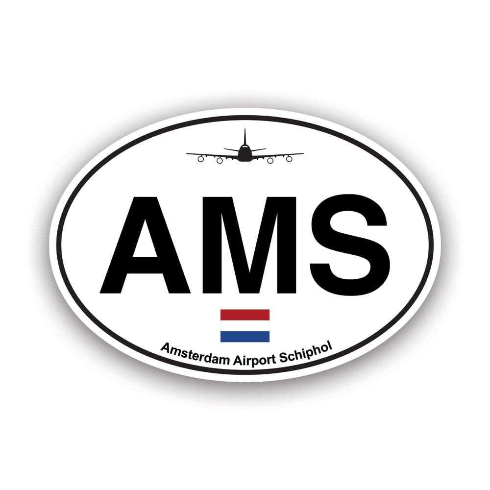 Amsterdam Airport Schiphol Euro Oval Sticker Decal - Self Adhesive ...