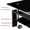 WSYW Modern Solid Glass Top Coffee Table Rectangle Furniture 2-Layer ...