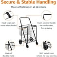 Basics Foldable Collapsible Shopping Utility Cart with 360-Degree ...