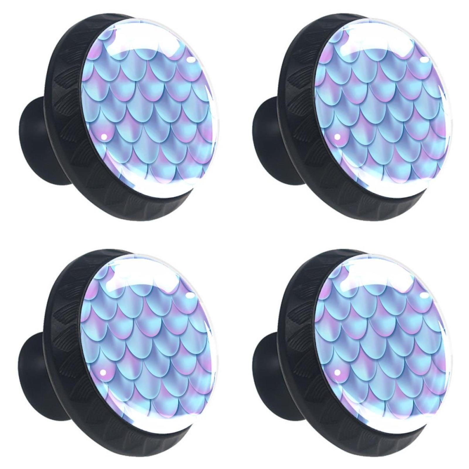 4 Pcs Mermaid Scale Knobs for Kitchen Cabinet Cupboard Dresser Bookcase ...