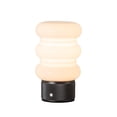 Modern Cordless Rechargeable Small Table Lamp with Opal Glass Shade, 3 ...