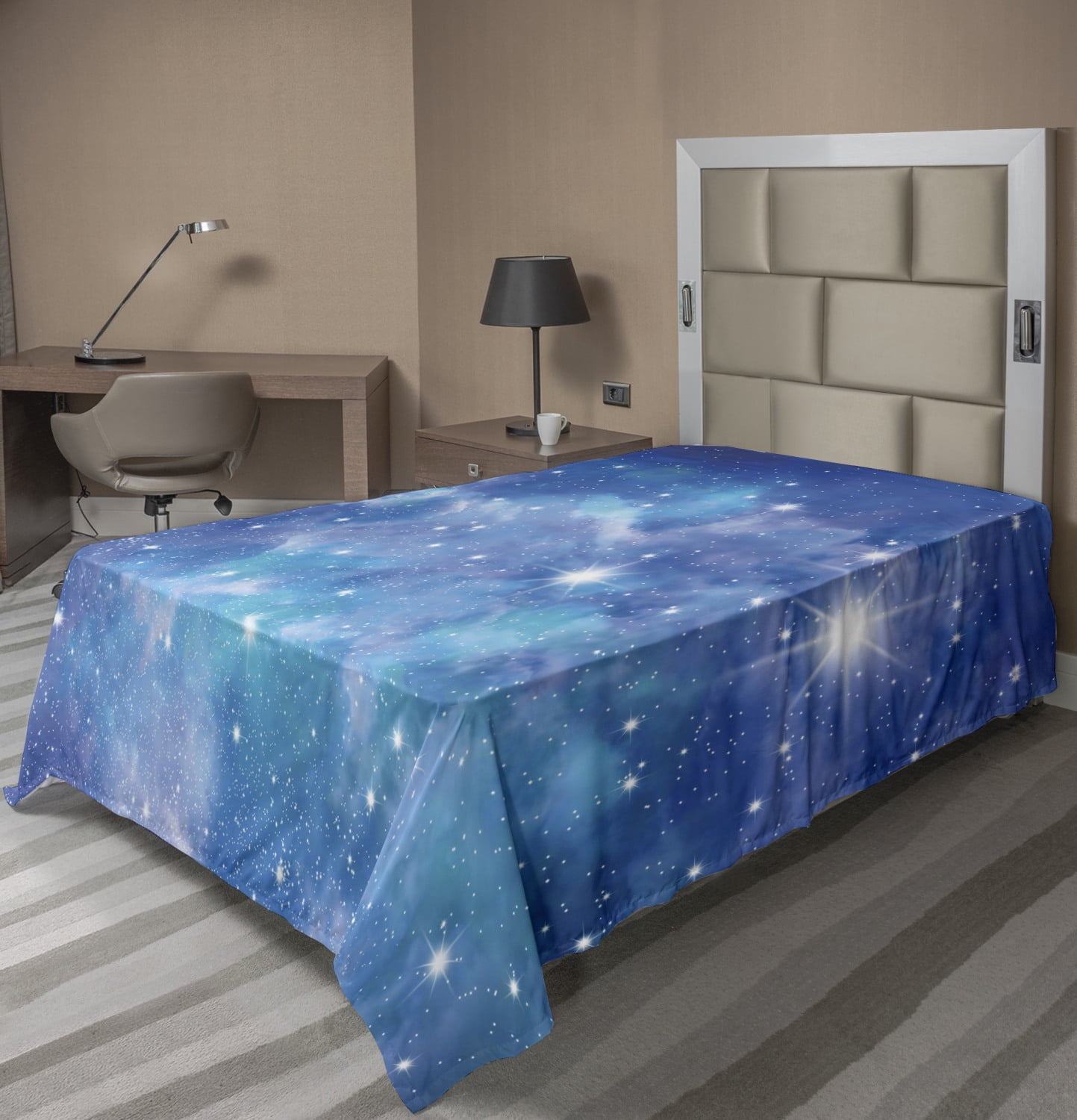 Space Flat Sheet, Vibrant Star Clusters Constellation Ethereal Infinity ...
