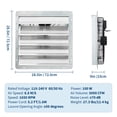 24 Inch Wall Shutter Exhaust Fan, 5000CFM EC Brushless Motor ...