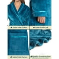 Pavilia Plush Robe For Women Turquoise Teal Blue Fluffy Soft Bathrobe