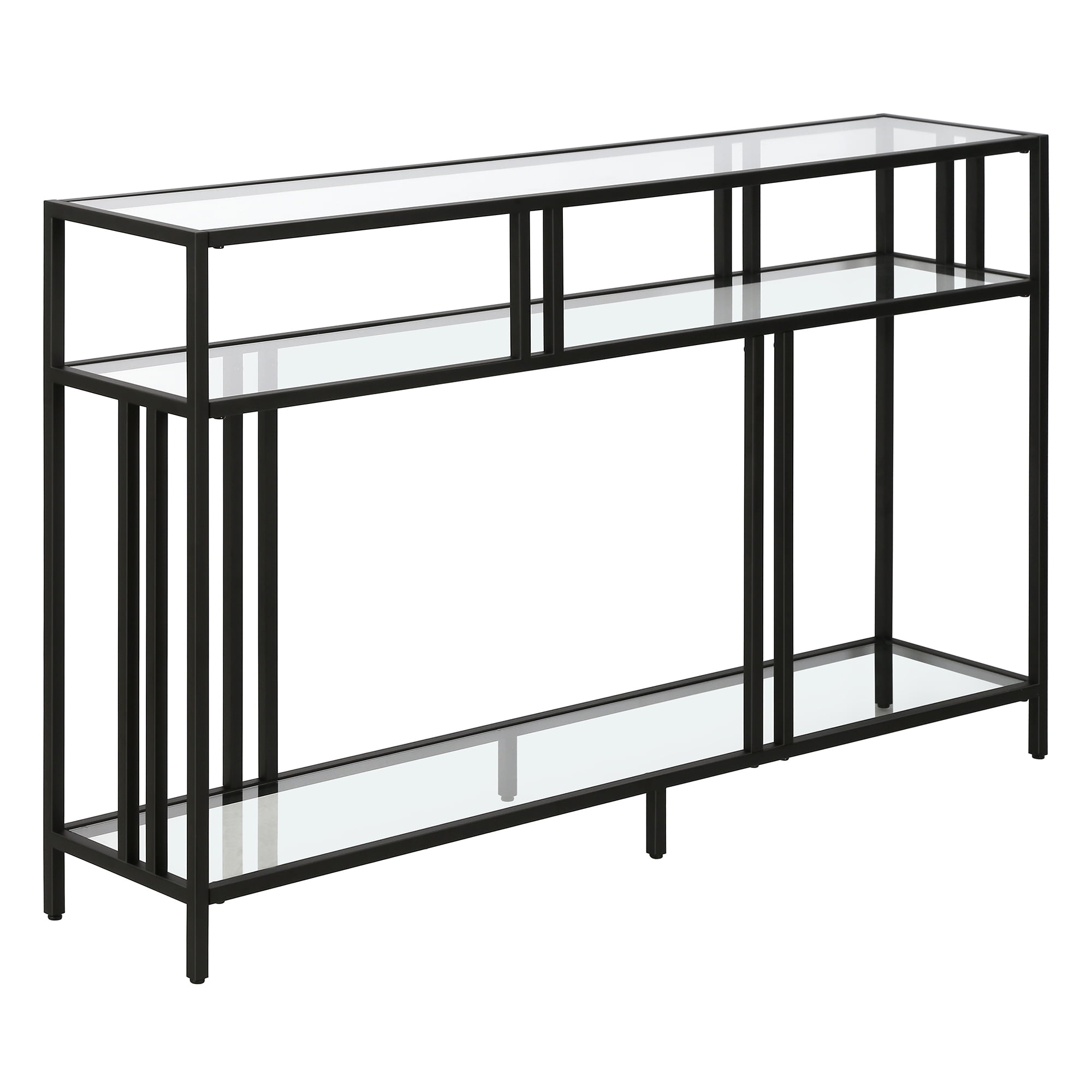 Industrial Metal TV Stand with Glass Shelves - Walmart.com