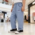 Baggy Jeans for Boys Straight Wide Leg Cartoon Embroidered Pants Boys ...