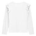 Avrnliq White Girls Ruffled Long Sleeve Crew Neck Shirt Would you need ...