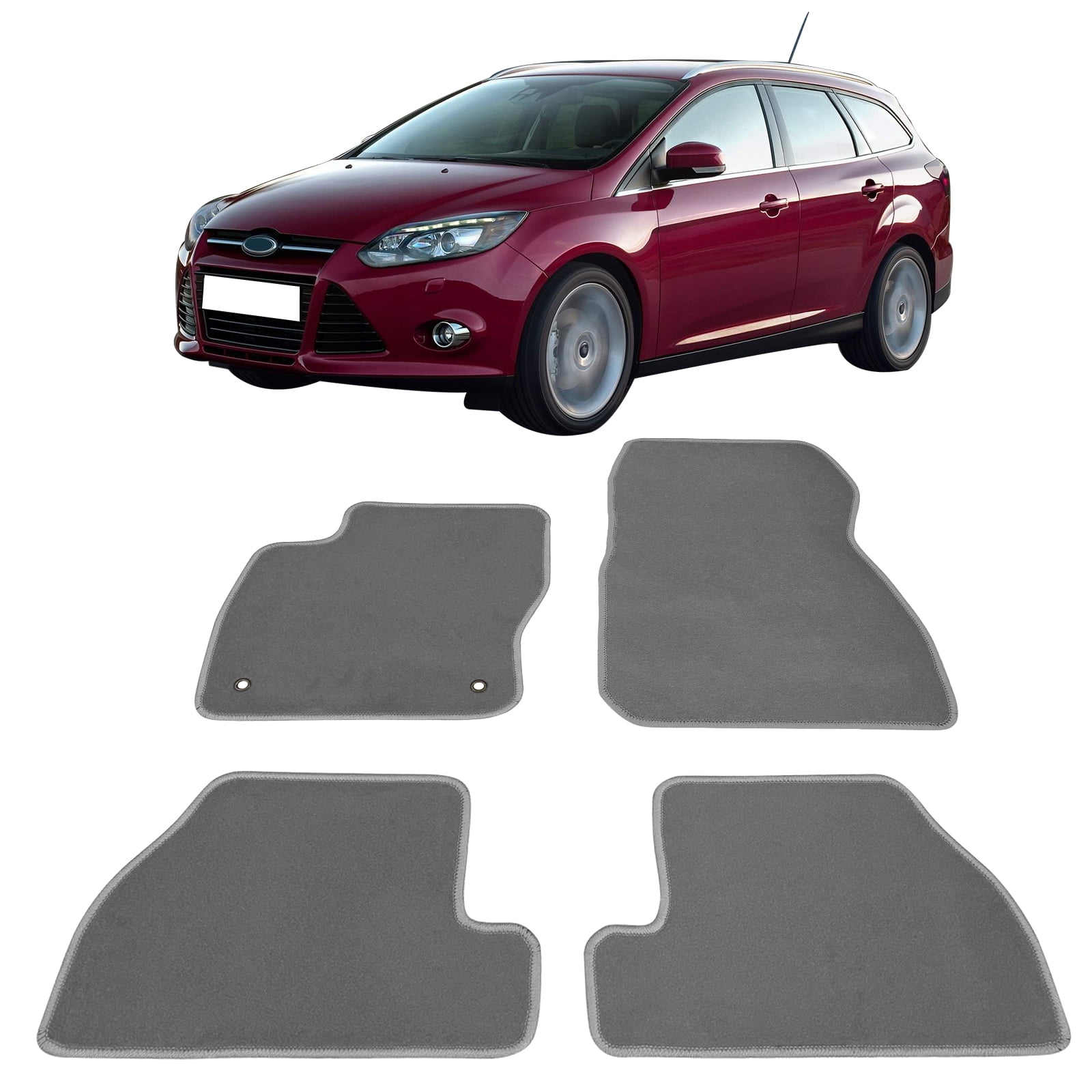 Ikon Motorsports Compatible with 11-15 Ford Focus OE Factory Style Gray ...