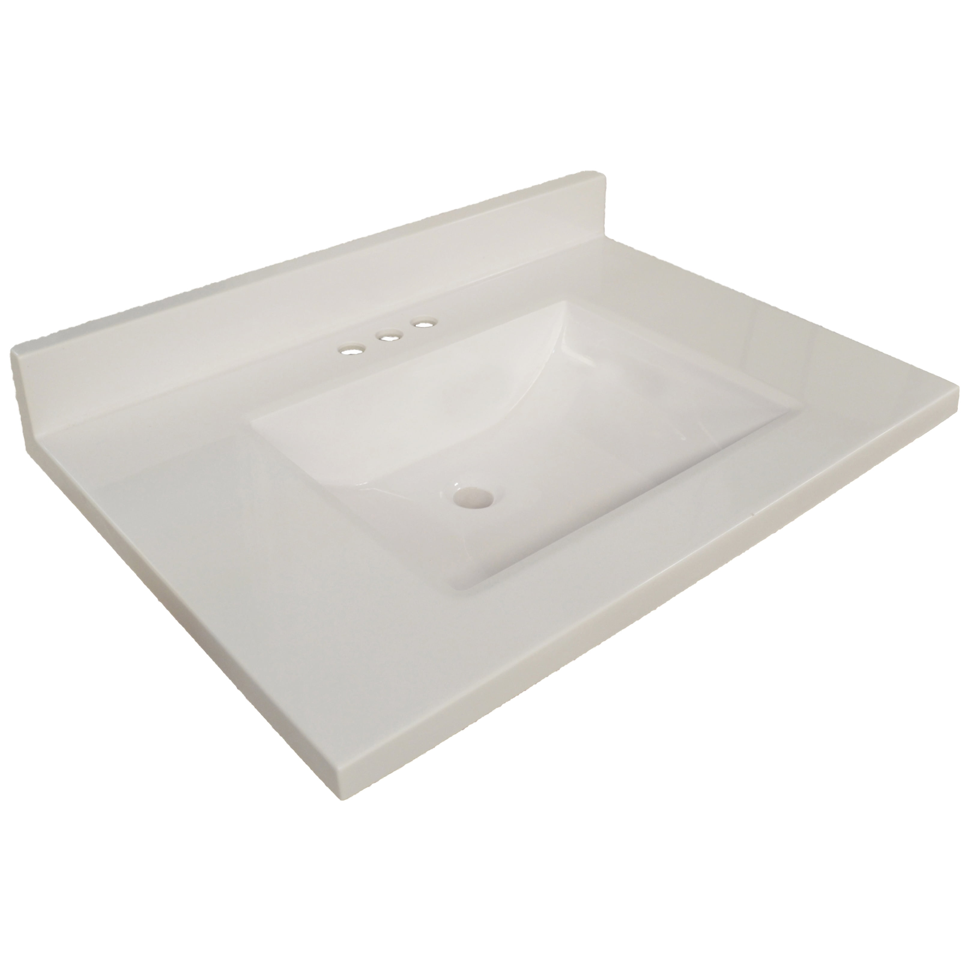 Design House 563437 Wave Cultured Marble Vanity Top 49x22, Solid White ...