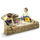 Step2 Naturally Playful Sandstone Beige Plastic Sandbox Toy with Cover ...