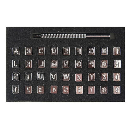 36pcs Leather Stamp Tools Alphabet Letter Number Metal Punch Set Logo ...