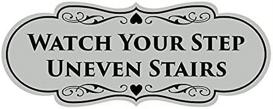 designer watch your step uneven stairs (designer sign)(lt gray) - large ...