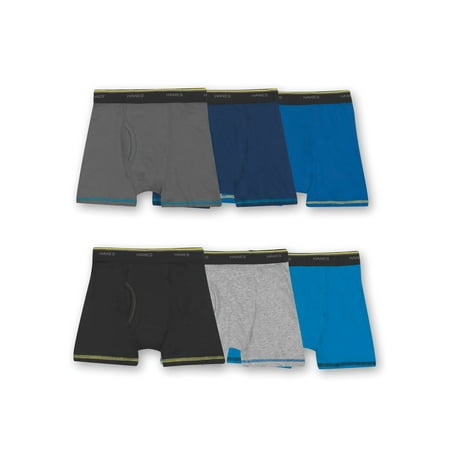 Hanes Boys Cool Comfort Breathable Mesh Boxer Brief 6-Pack, assorted ...