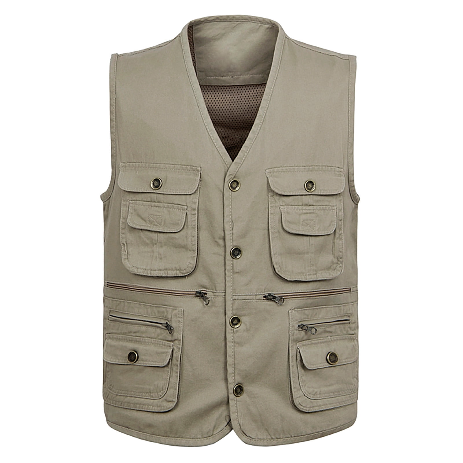 Ikevan Men'S Outdoor Vest Leisure Jacket Lightweight Vest with Zip Many ...