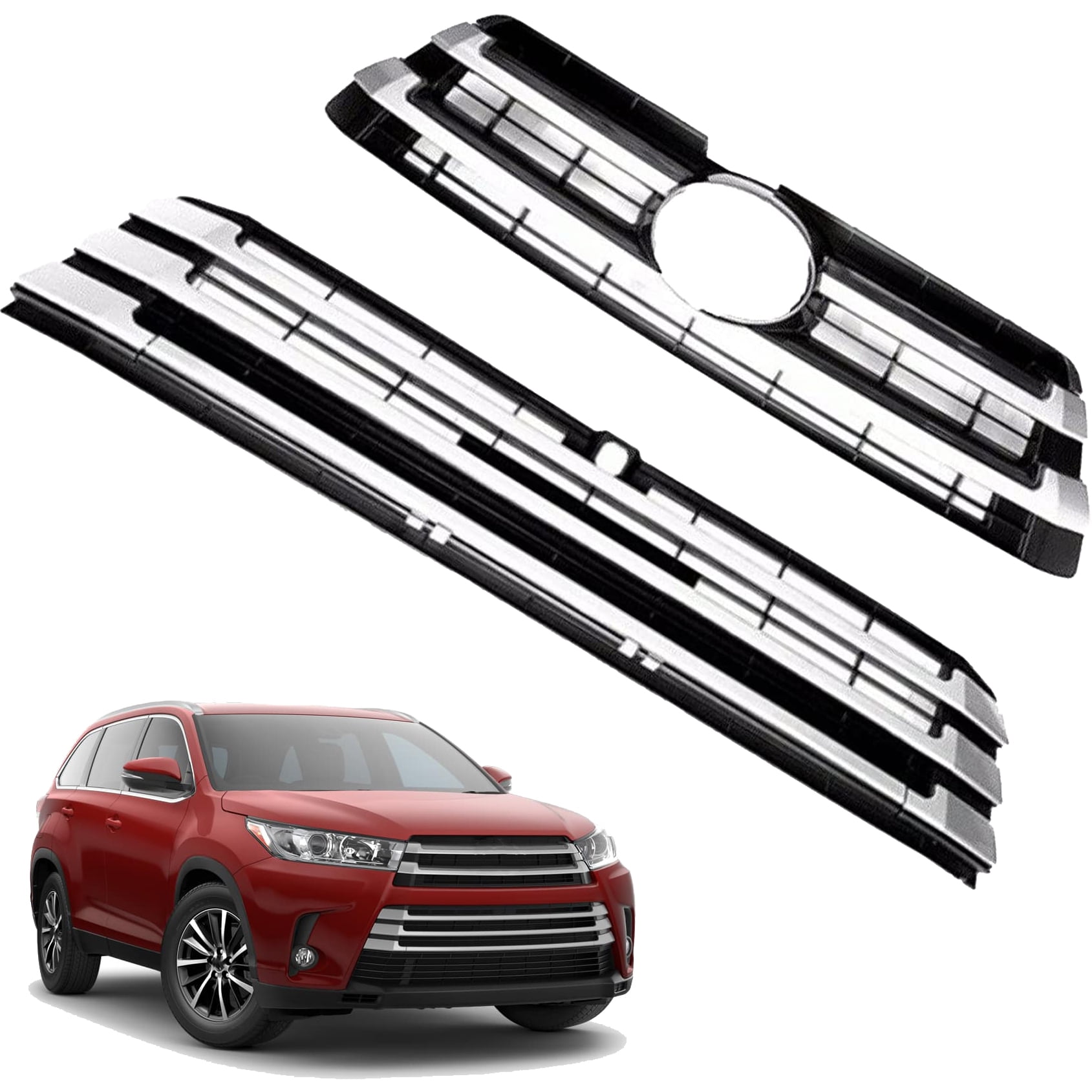 SEBLAFF For 2017 2018 2019 Toyota Highlander Front Bumper Upper&Lower ...