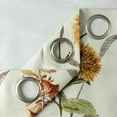 Vogol Heavy Curtains For Living Room Flowers Print Unlined Light Blocking Grommet Window Panels