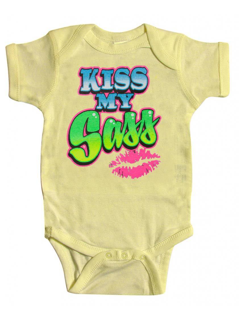 Baby "Kiss My Sass" Bodysuit - Banana - 6M - Walmart.com