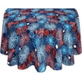 4th of July Round Vinyl Flannel Backed Tablecloth, 60 Inch, Fireworks ...