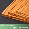 3-Piece Set Carbonized Wood Butcher Block Cutting Board Set with Juice ...