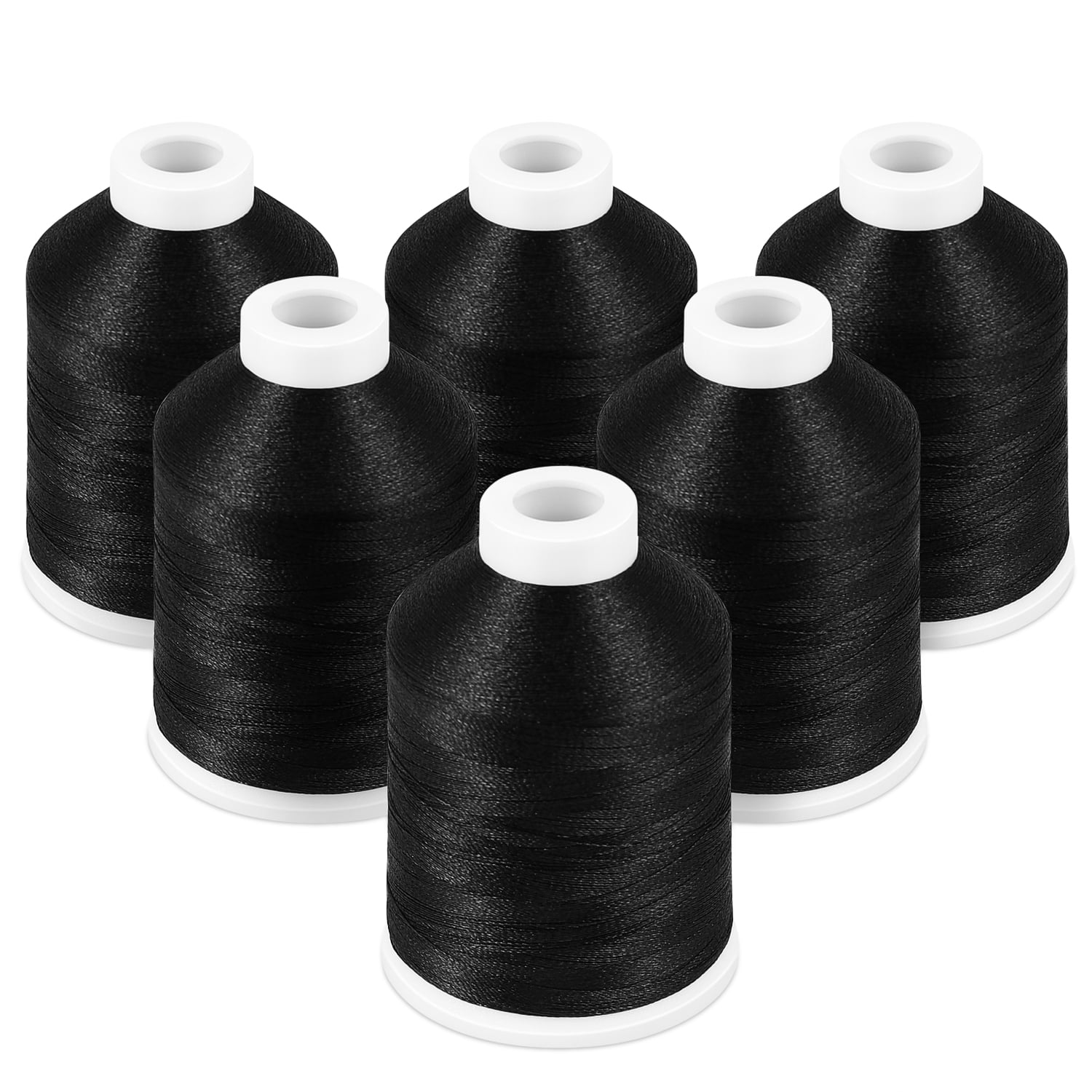 Black Polyester Embroidery Machine Thread Spool Kit 1100 Yard (1000M ...