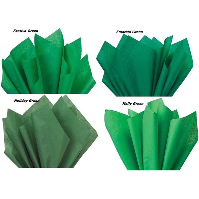Green Mix Tissue Paper Squares, Bulk 100 Sheets, Premium Gift Wrap and ...