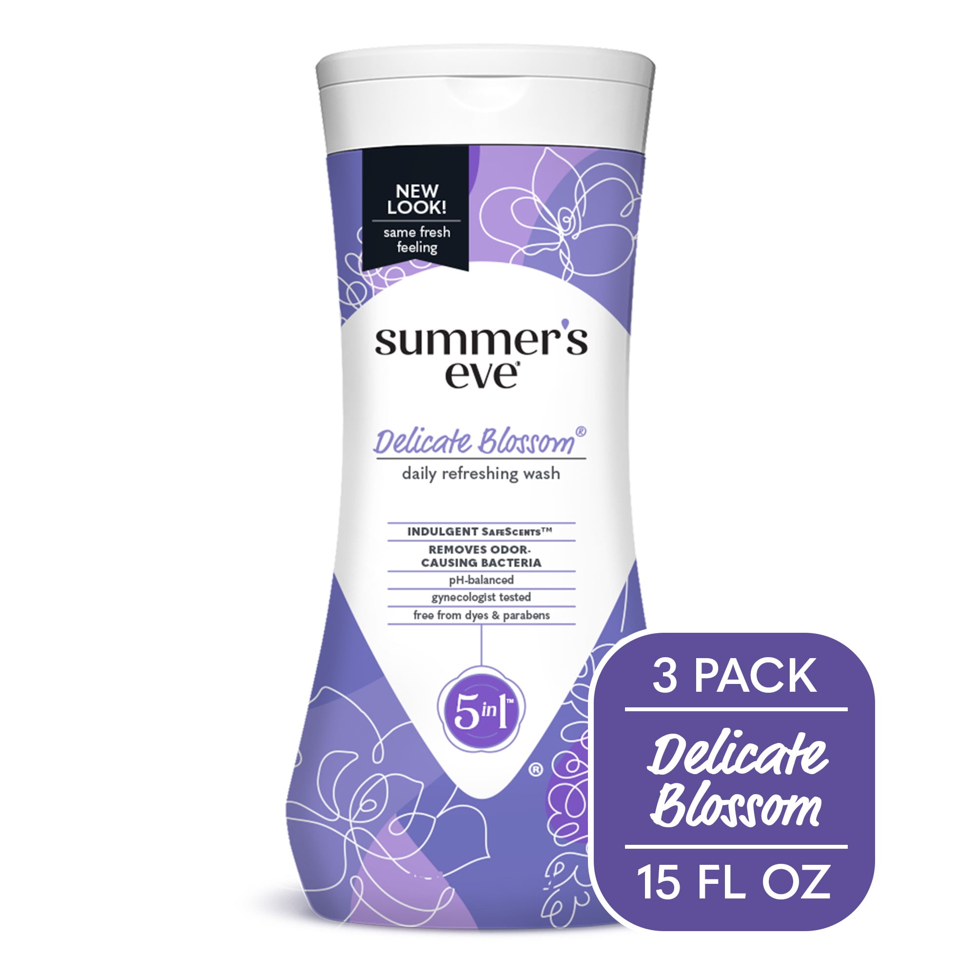 Summer's Eve Delicate Blossom Daily Feminine Wash, 15 fl oz, 3 Pack ...