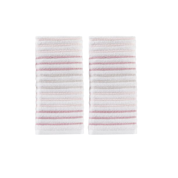 SKL Home Tie Dye Stripe Hand Towel (2-Pack), Coral, 16" x 26" - Walmart.com