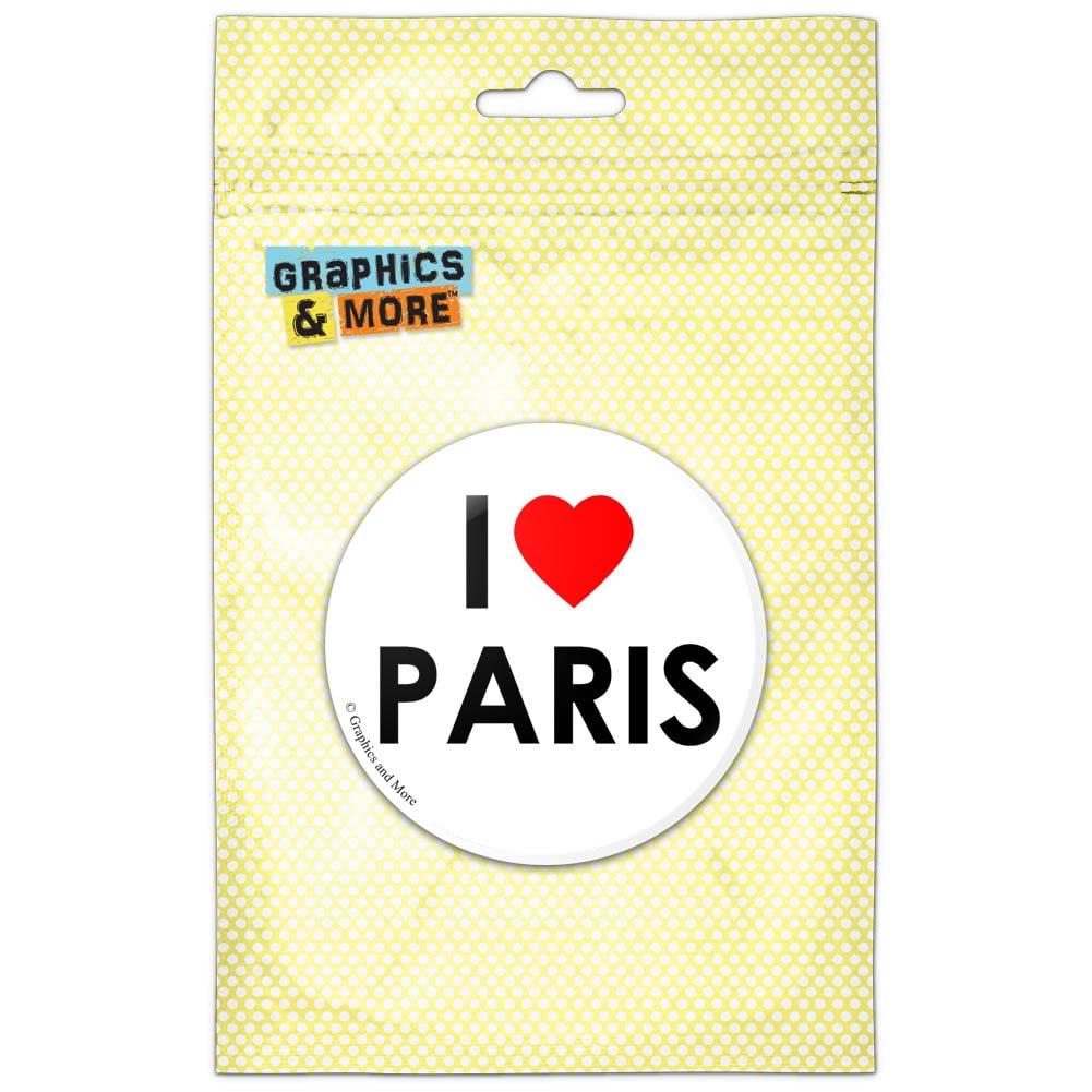 I Love Heart Paris Pinback Button Pin Badge - Walmart.com