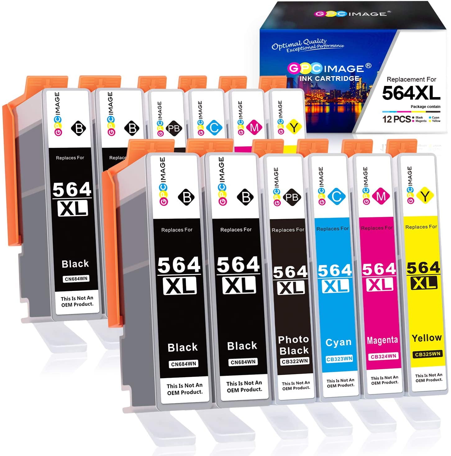 GPC Image Compatible Ink Cartridge Replacement for HP 564XL 564 XL to ...