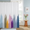 Bathroom Shower Curtain Colorful Gradient Abstract Geometric Waterproof ...