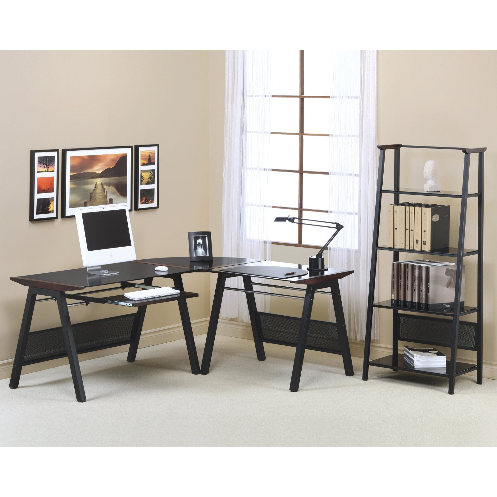 Monarch Specialties Dark Walnut L-Shaped Computer Desk - Walmart.com