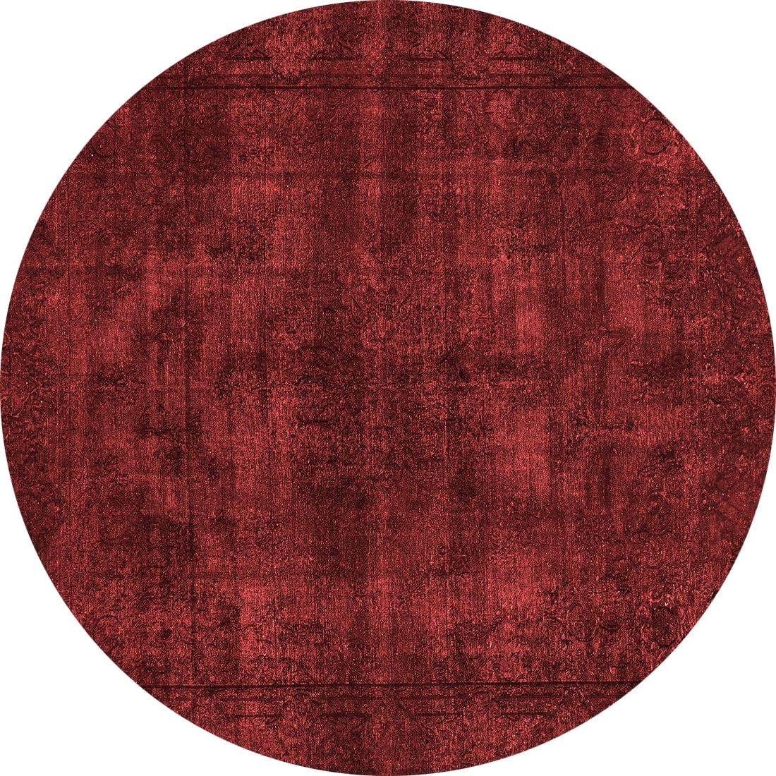 Ahgly Company Indoor Round Abstract Red Modern Area Rugs, 8' Round ...